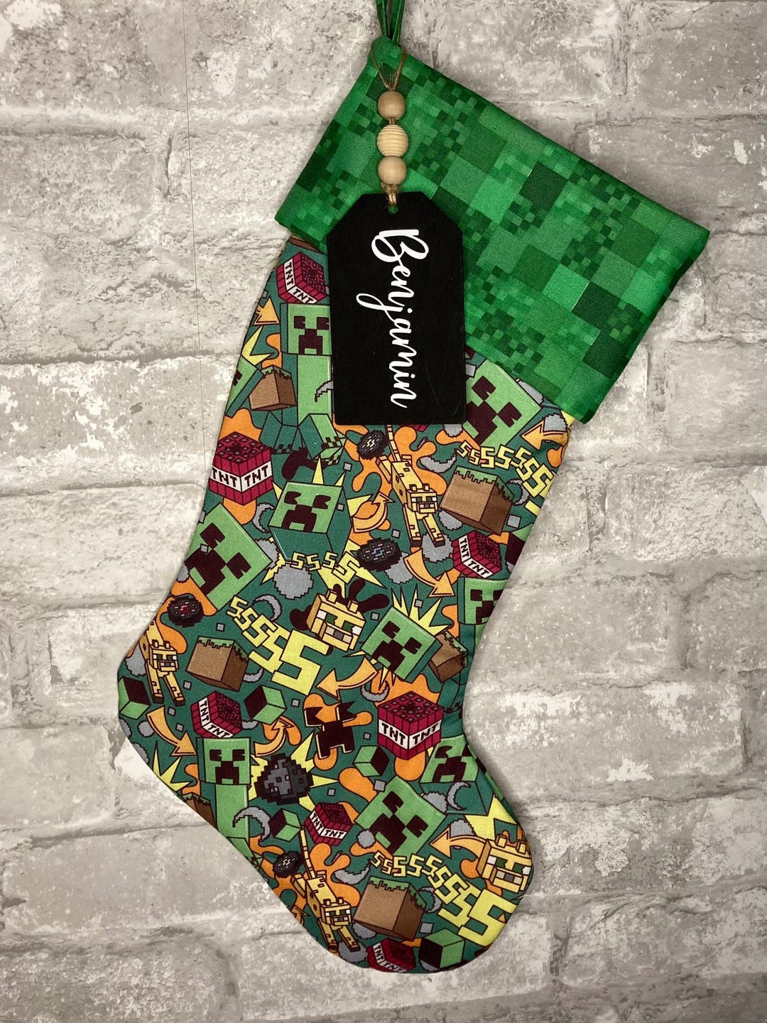 Video Game-minecraft Stocking-gamer Stocking-handmade Christmas ...