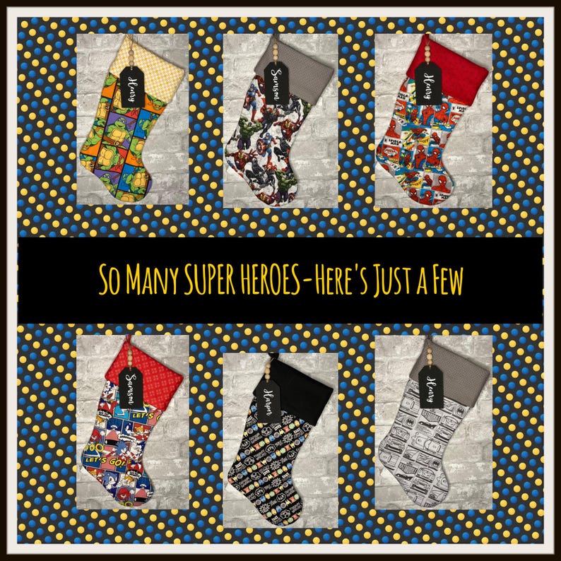 Favorite Super Heroes-sonic the Hedgehog-handmade Christmas Stocking ...