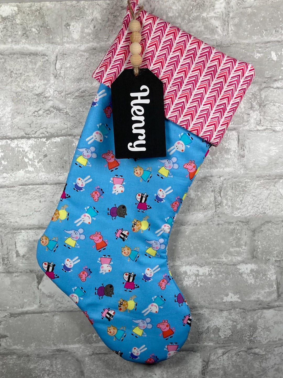 PEPPA PIG & Friends-handmade Christmas Stocking- Includes Personalized ...
