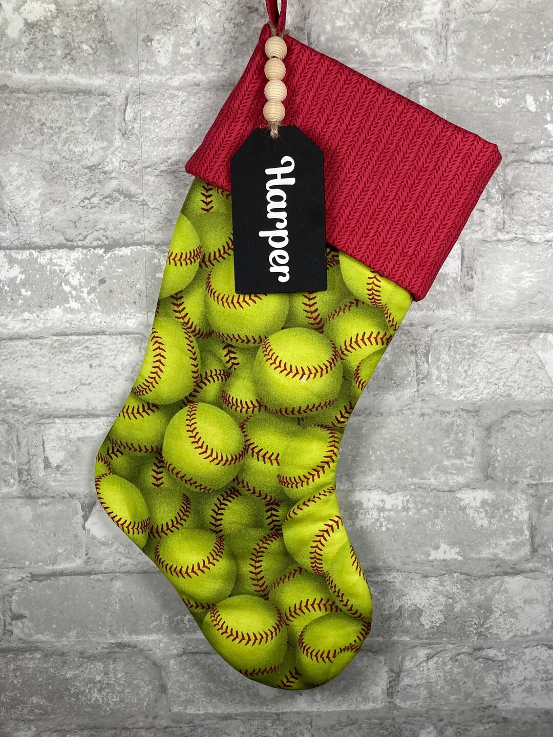 Last One! SOFTBALL SPORTS THEMED Handmade Christmas Stockings- Includes ...