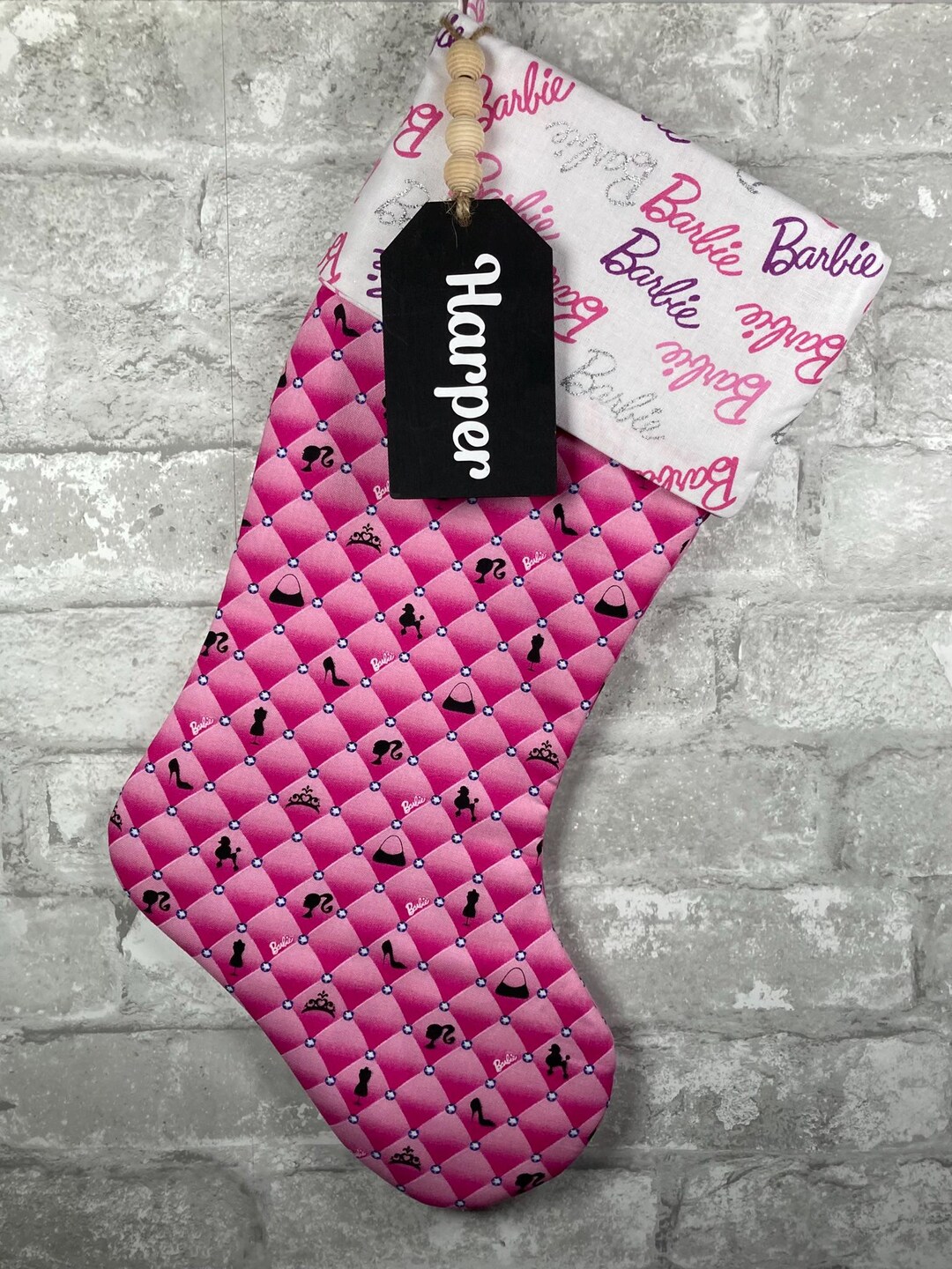 Barbie Tiles-handmade Stocking- Includes Personalized Tag - Etsy