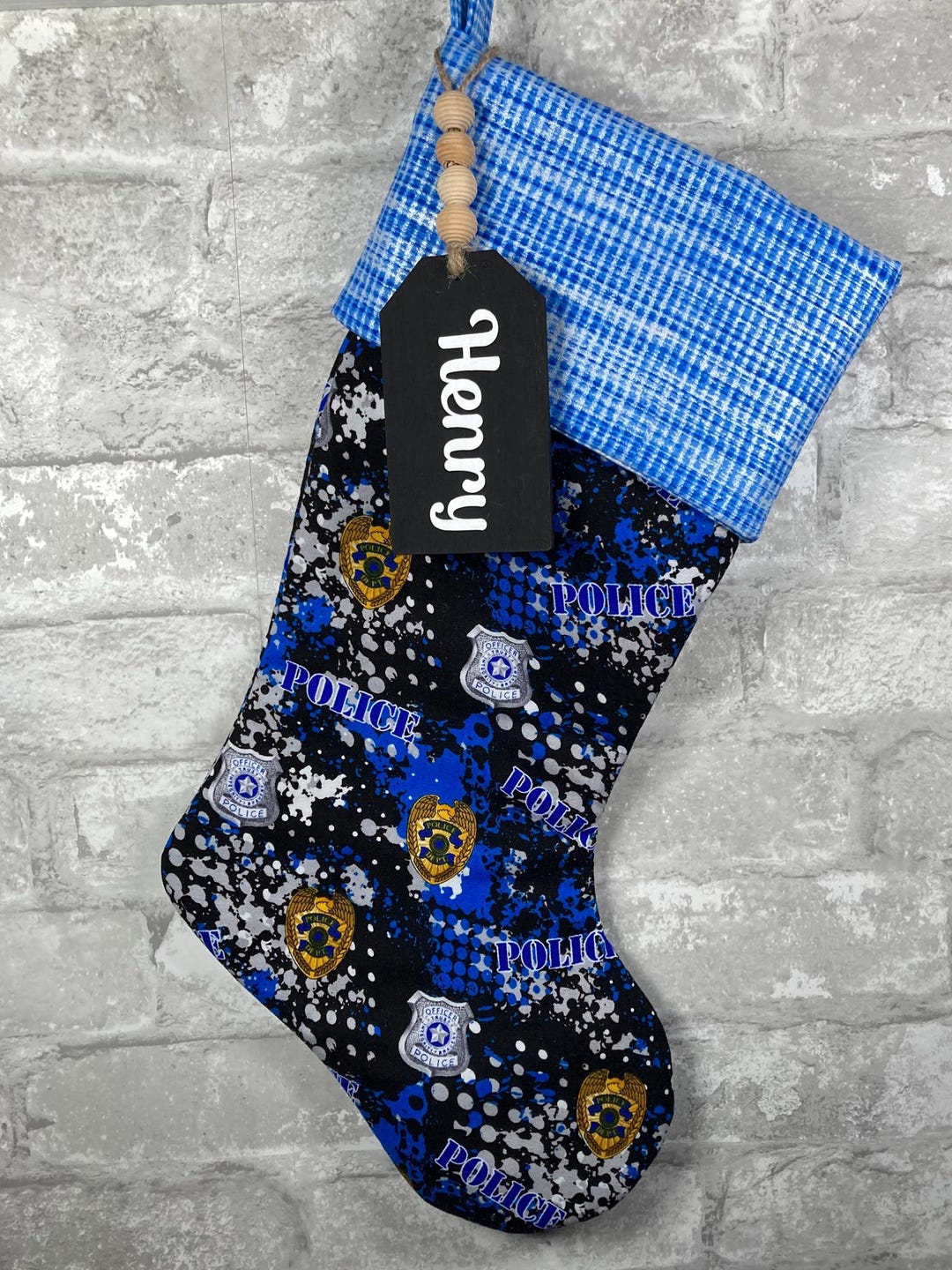 New! Law Enforcement-police Officer-handmade Christmas Stocking ...
