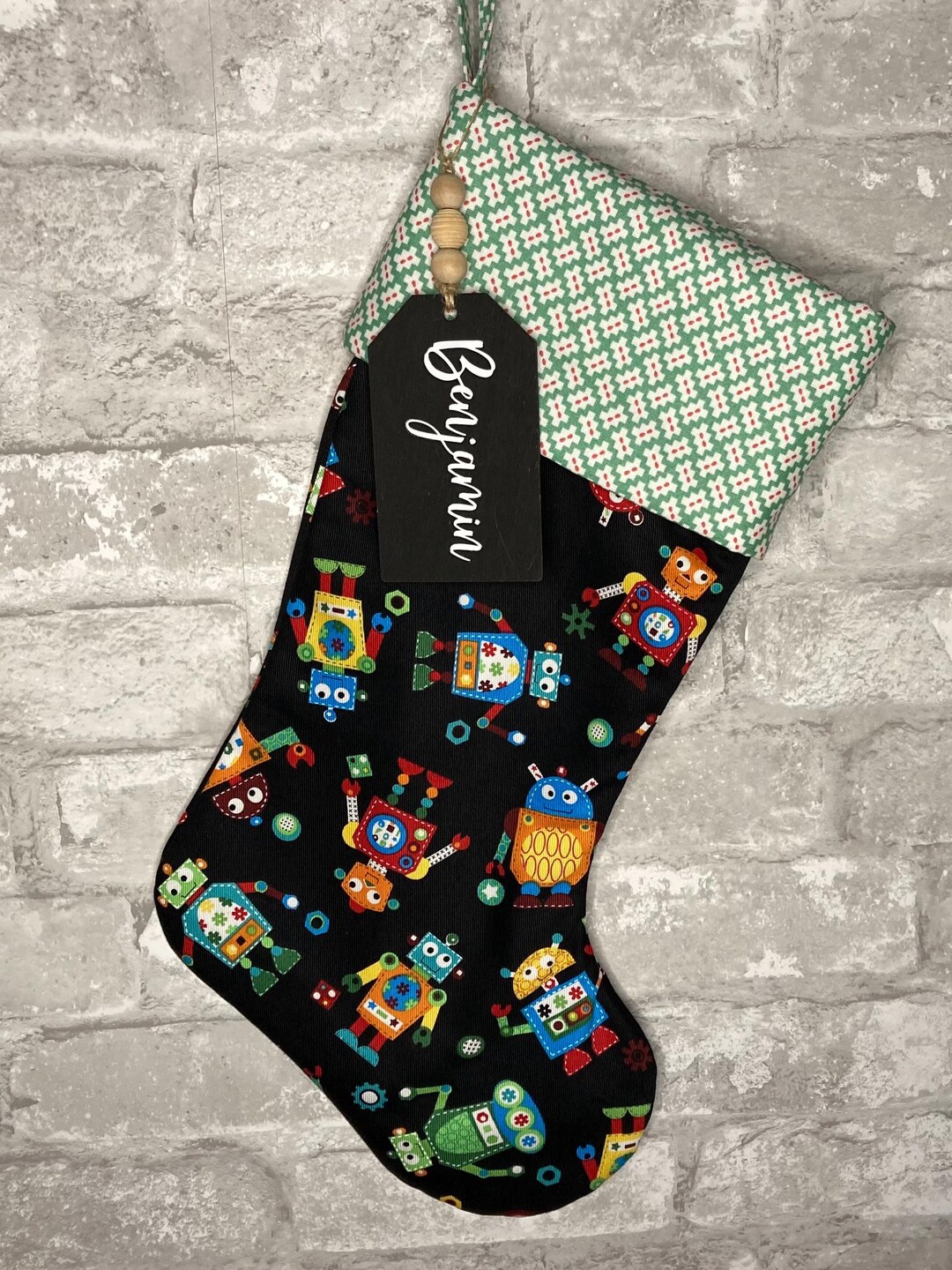 Favorite Character-robots-handmade Christmas Stocking Includes ...