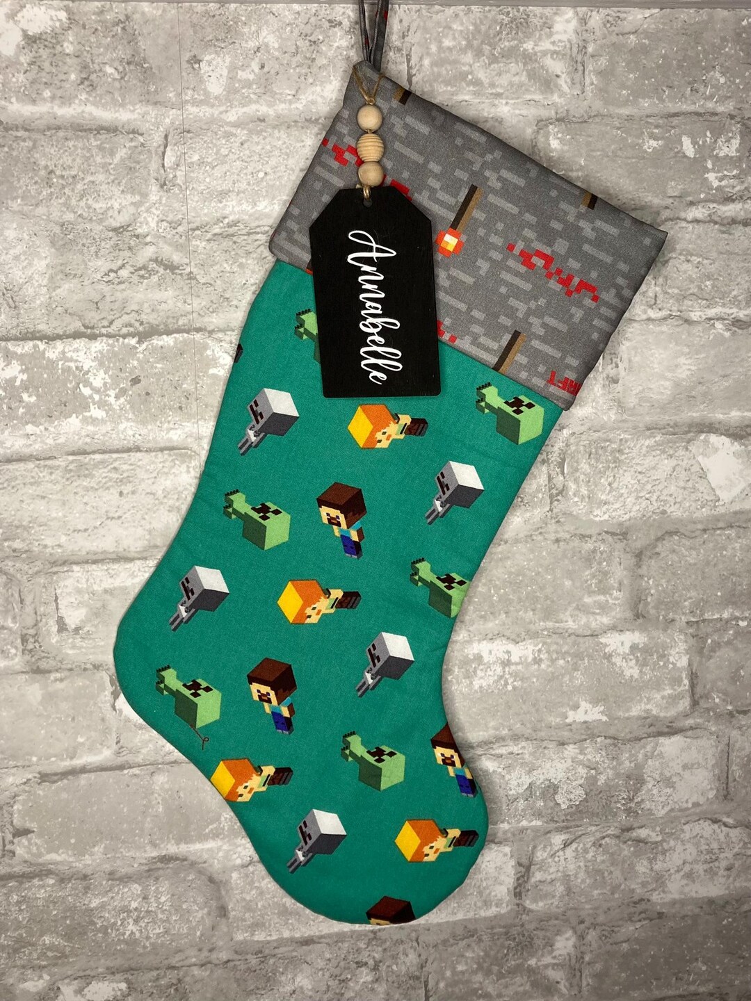 Video Game-minecraft Stocking-gamer Stocking-handmade Christmas ...
