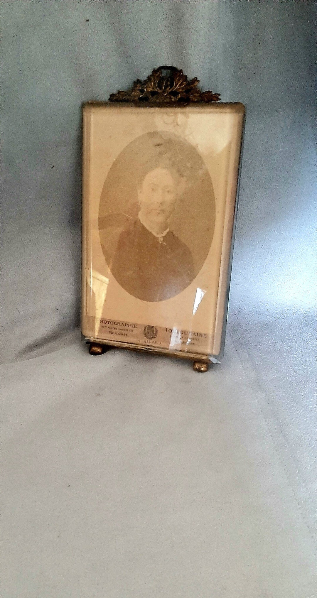 Antique Brass Glass Picture Frame - Etsy