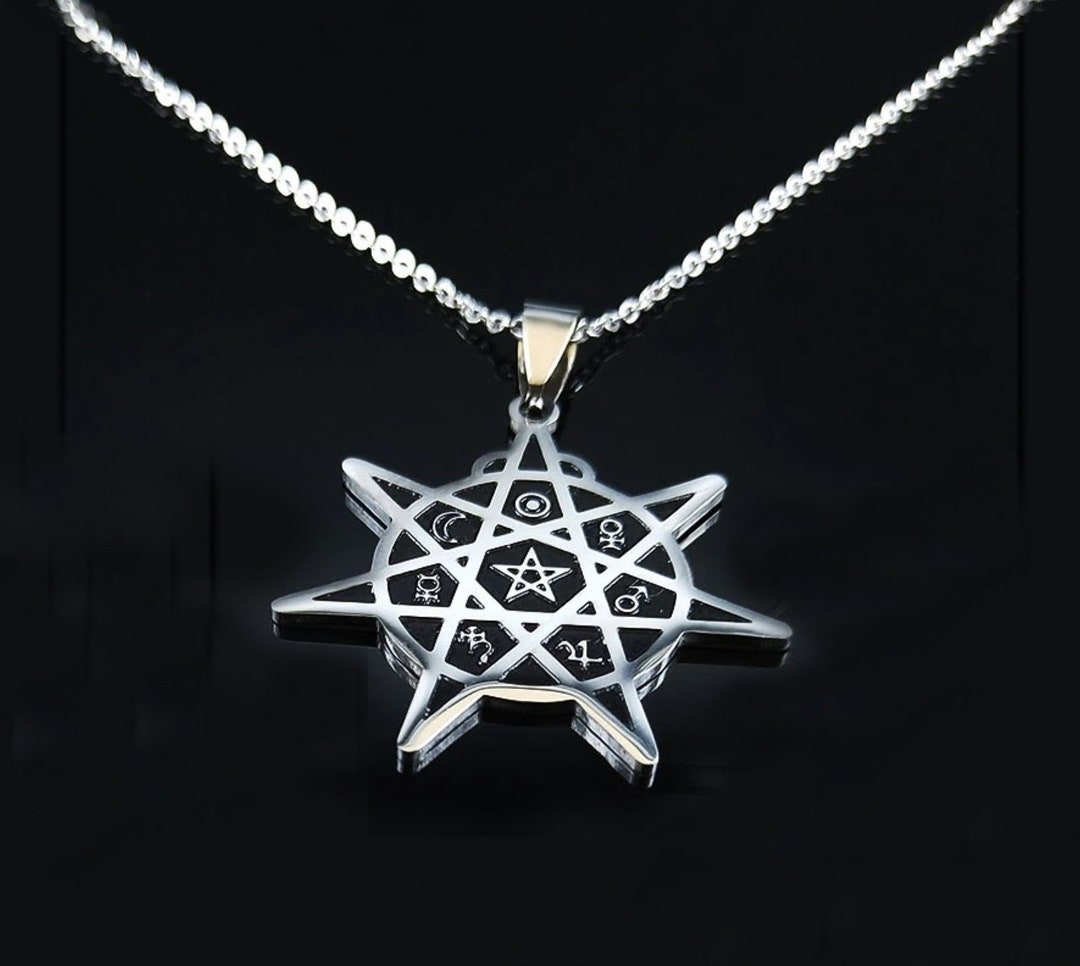 7 Pointed Star Stainless Steel Septagram Pendant Heptagram Necklace ...