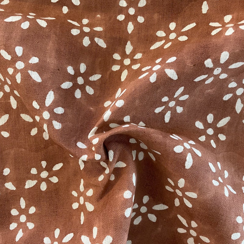 Linen Rust Fabric - Etsy