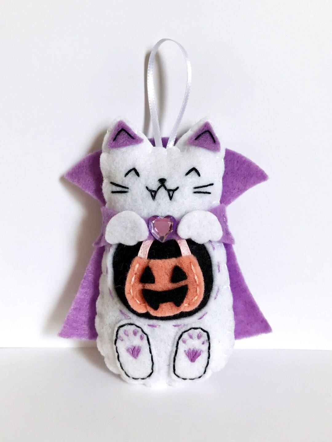 Vampire Cat Felt Plush Ornament - Etsy