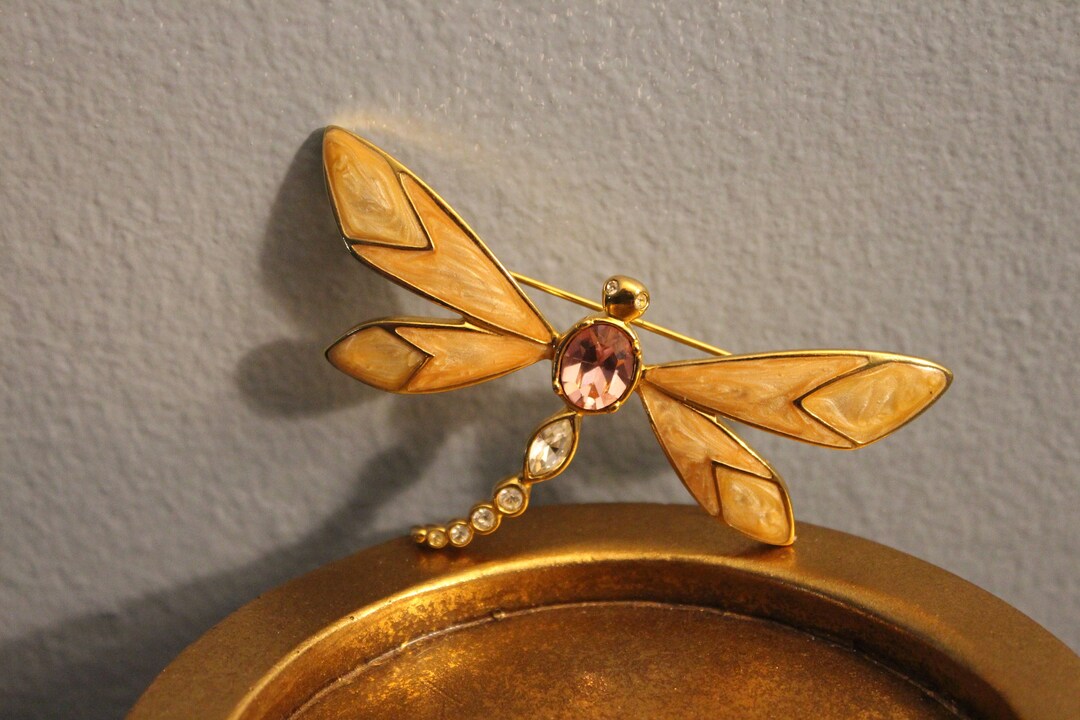 Vintage KJL for Avon Dragonfly Brooch - Etsy