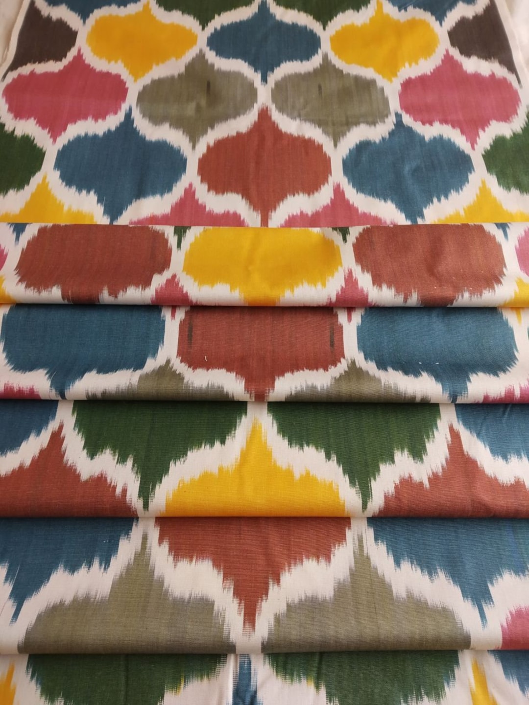 Width 65cm A Piece of 3 Meters Uzbekistan Handwoven Cotton/silk Ikat ...