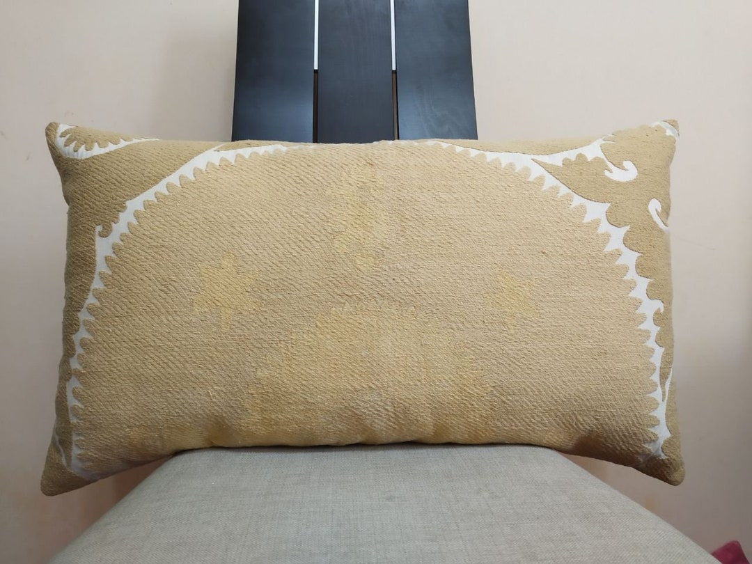 1960s Old Embroidery Natural Colour Suzani Cushion Cover,throw Boho ...