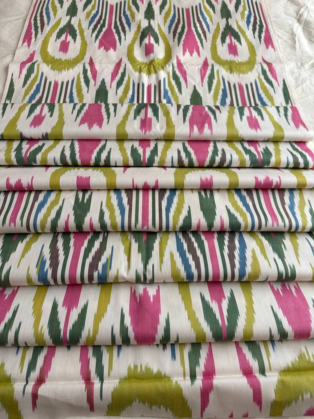 A Piece of 3 Metere Uzbekistan Handwoven Cotton Ikat Fabric,width 45cm ...