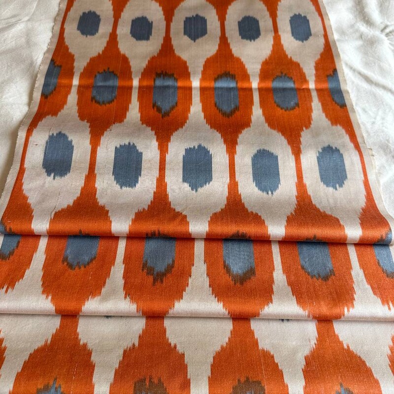 Orange Ikat Fabric - Etsy