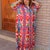 Handmade Cotton Ikat Dress With Embroidery Ribbon 1970s,uzbek ...