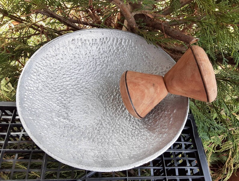West African Traditional Hand-made Grinding Bowl With a Wooden Grinder ...
