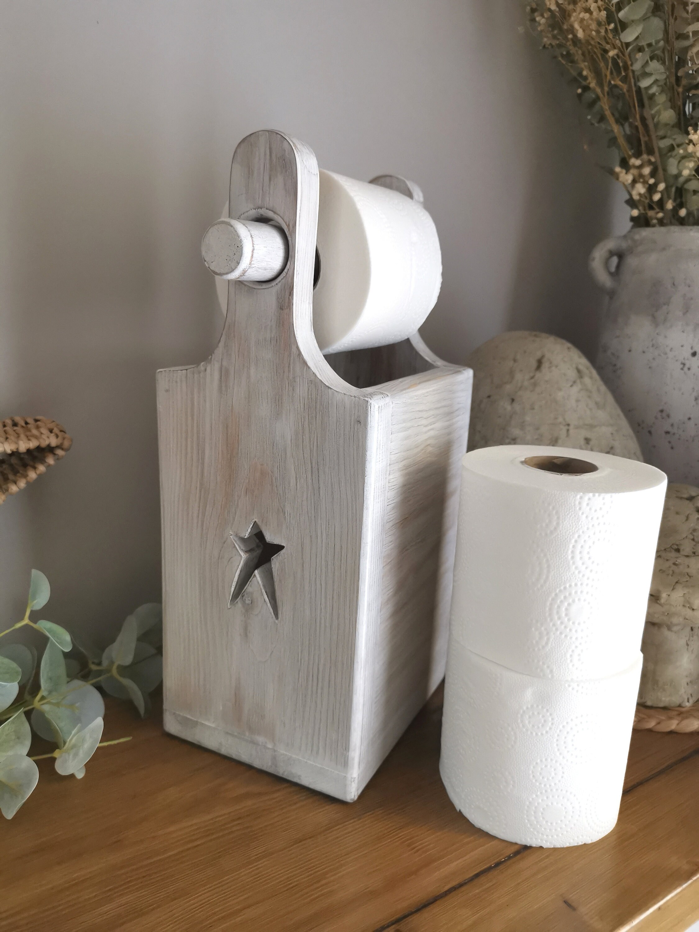 Toilet Roll Holder, Quirky Loo Roll, Wooden Rack, Bathroom Accessories ...