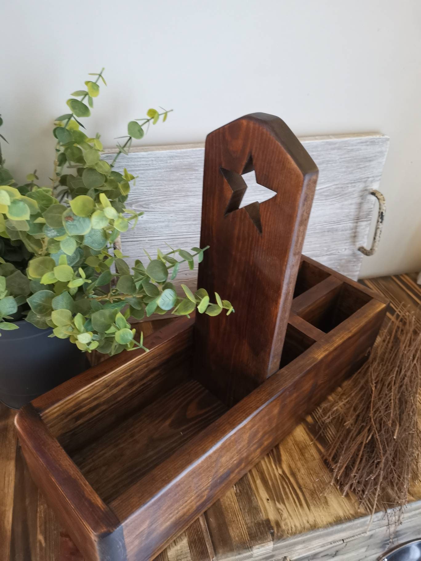 Wooden Condiment holder bbq outdoor dining Divided storage | Etsy