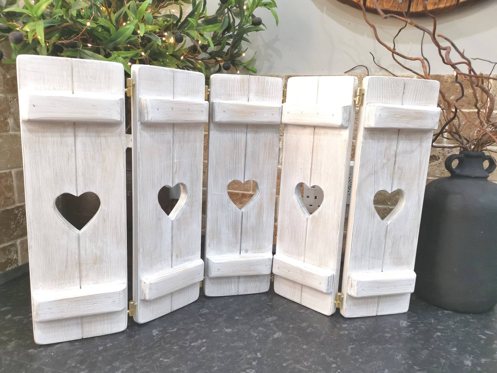 Joined Wooden Shutters, Shutter Panels, Rustic Home Decor, Star Decor ...