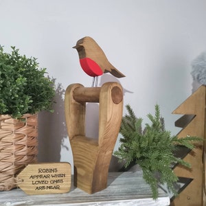 Wooden Robin, Gifts for Loved Ones, Memory Gifts, Garden Lover Gift ...