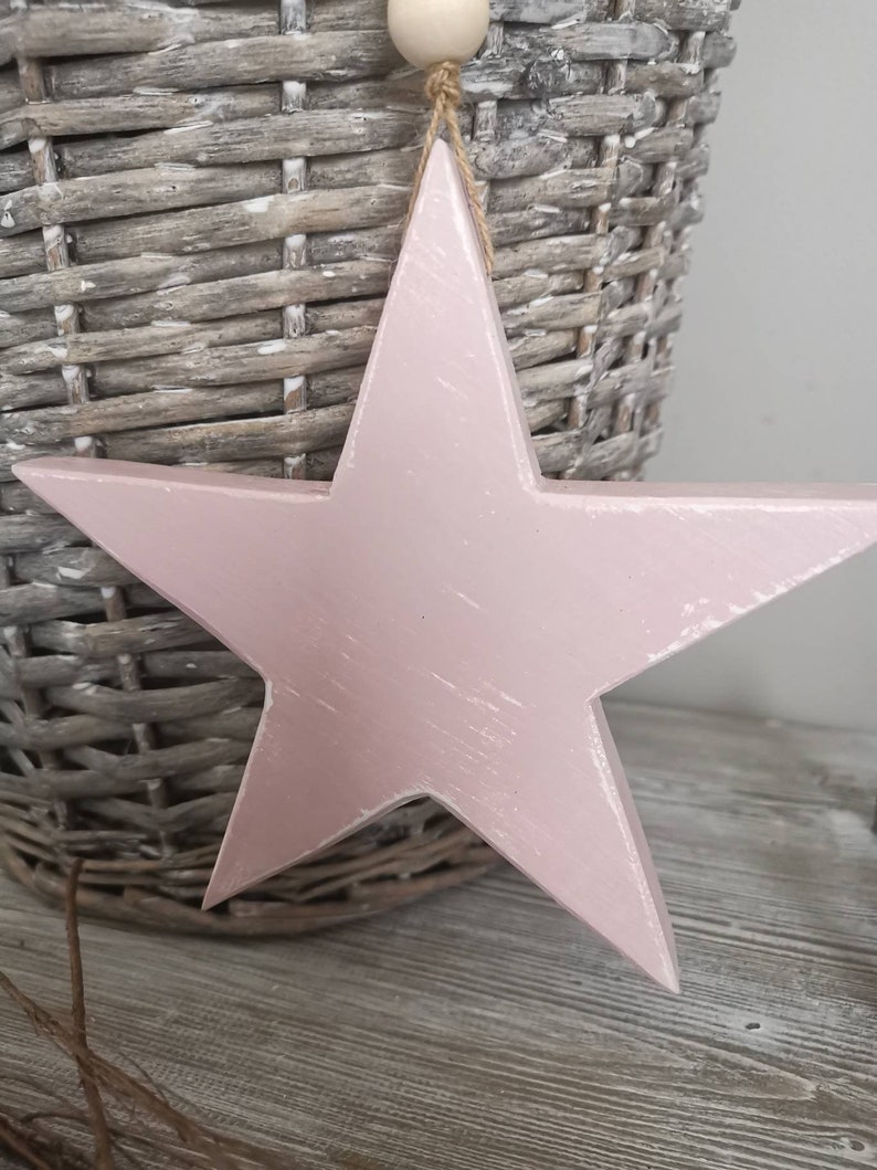 Wooden Hanging Star Rustic Home Decor Star Accessories Pink - Etsy UK