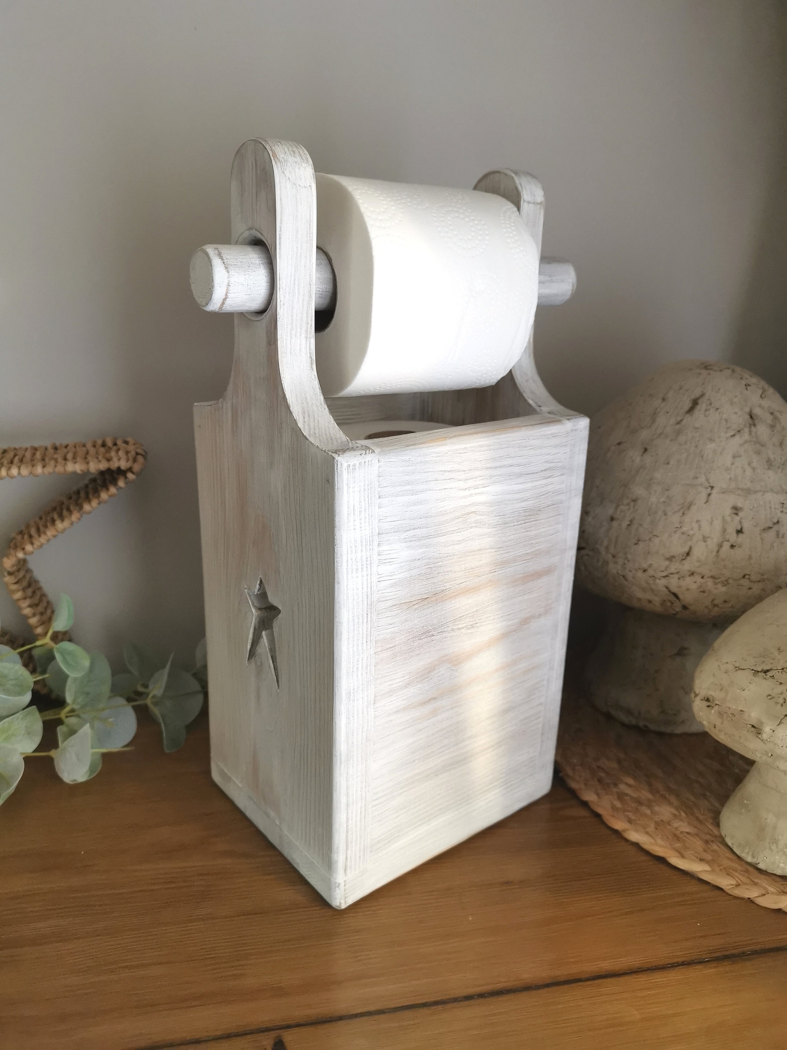 Toilet Roll Holder, Quirky Loo Roll, Wooden Rack, Bathroom Accessories ...