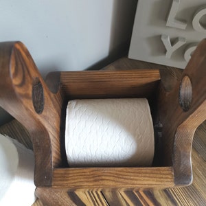 Toilet Roll Holder, Quirky Loo Roll, Wooden Rack, Bathroom Accessories ...