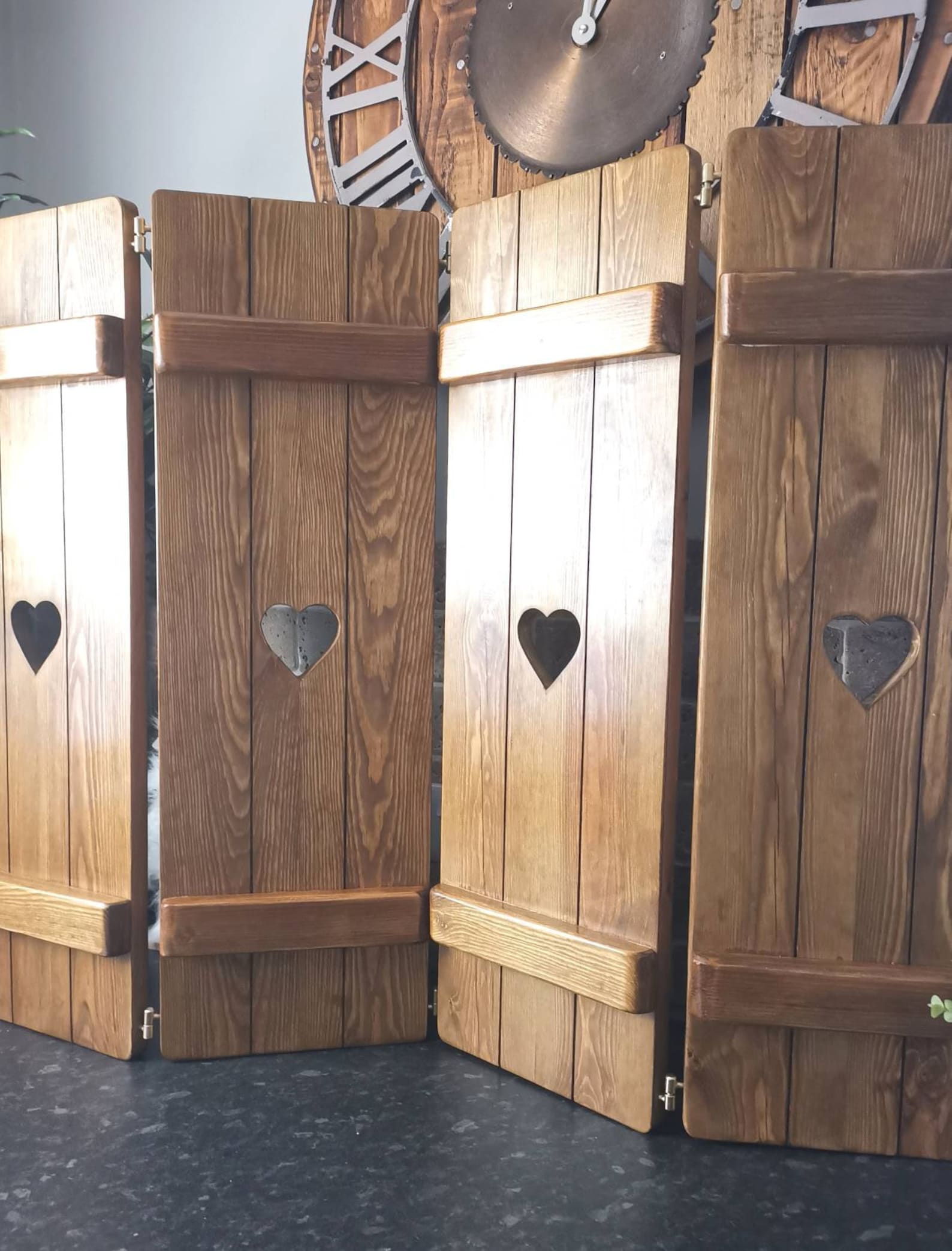 Joined Wooden Shutters, Shutter Panels, Rustic Home Decor, Star Decor ...