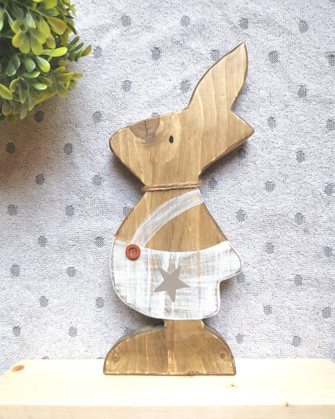 Wooden Rabbit Decoration Pair of Rabbits Home Decor Neutral - Etsy UK