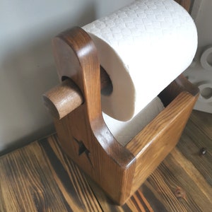 Toilet Roll Holder, Quirky Loo Roll, Wooden Rack, Bathroom Accessories ...