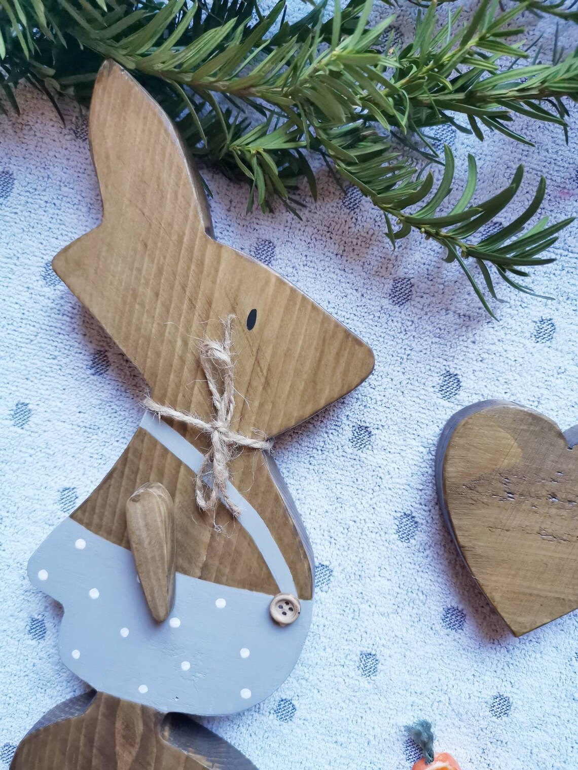 Wooden Rabbit Bunny Easter Gift Ornament Nursery Mothers - Etsy UK
