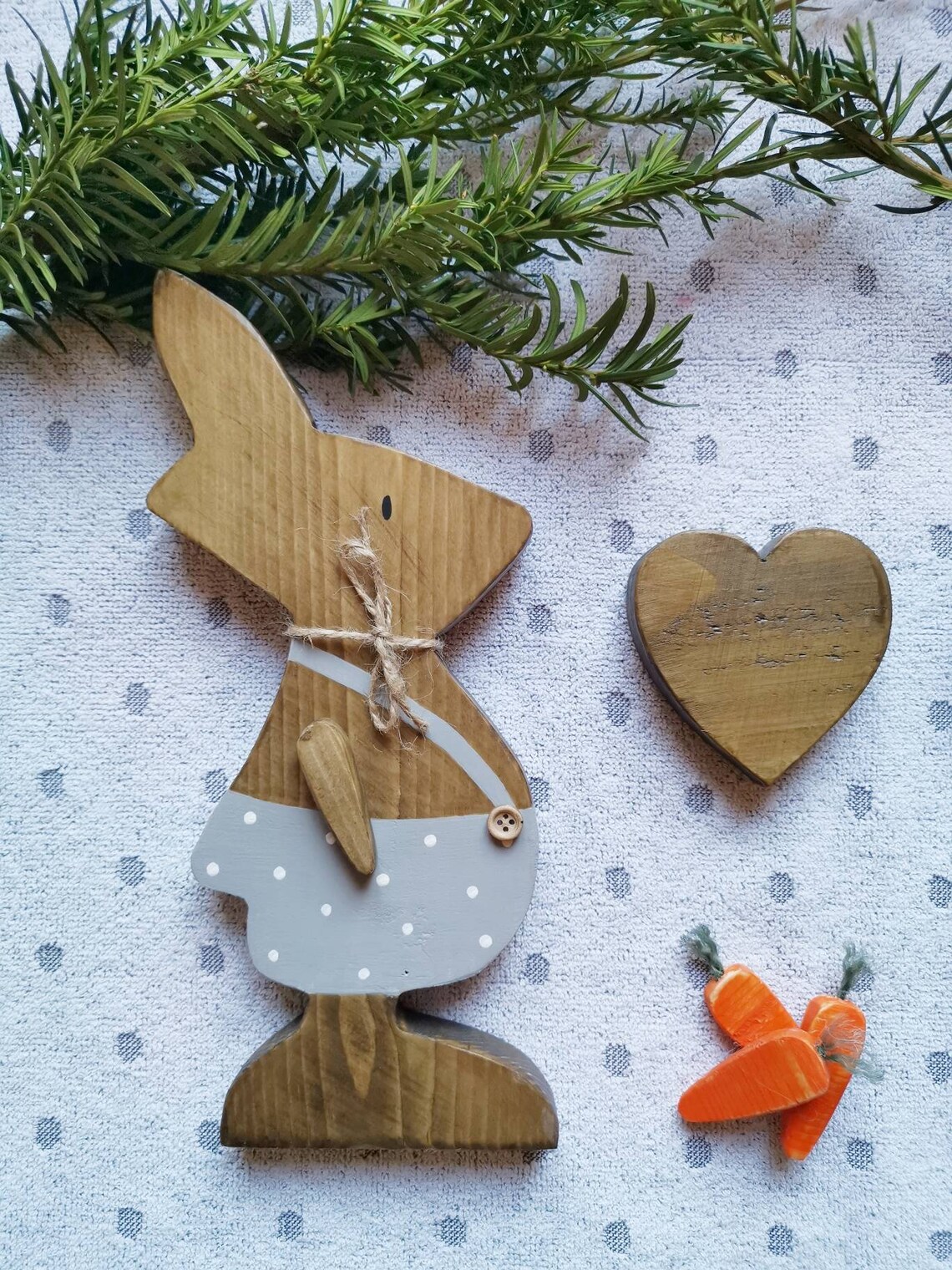 Wooden Rabbit Bunny Easter Gift Ornament Nursery Mothers - Etsy UK