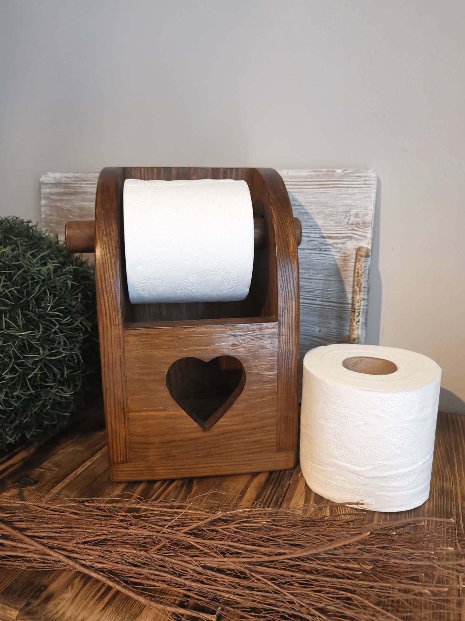 Toilet Roll Holder, Wall Mounted, Quirky Loo Roll, Wooden Rack ...