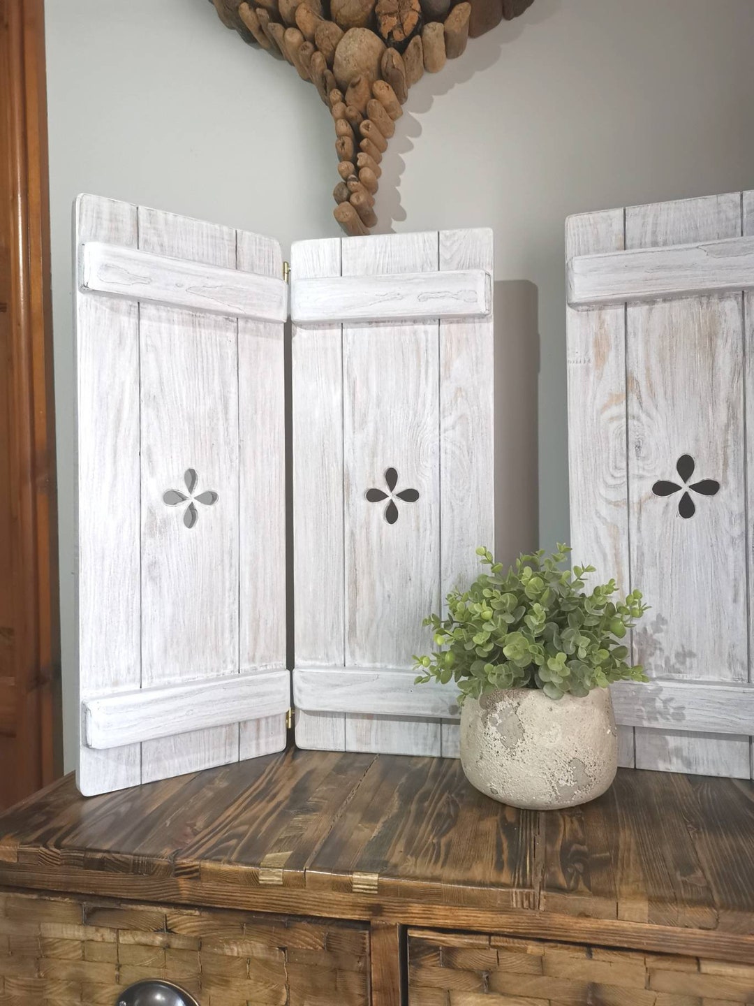 Joined Wooden Shutters, Shutter Panels, Rustic Home Decor, Star Decor ...