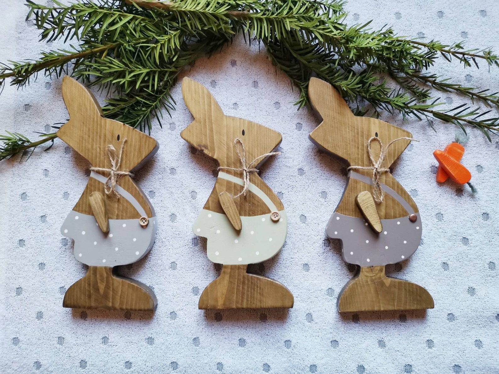 Wooden Rabbit Bunny Easter Gift Ornament Nursery Mothers - Etsy UK