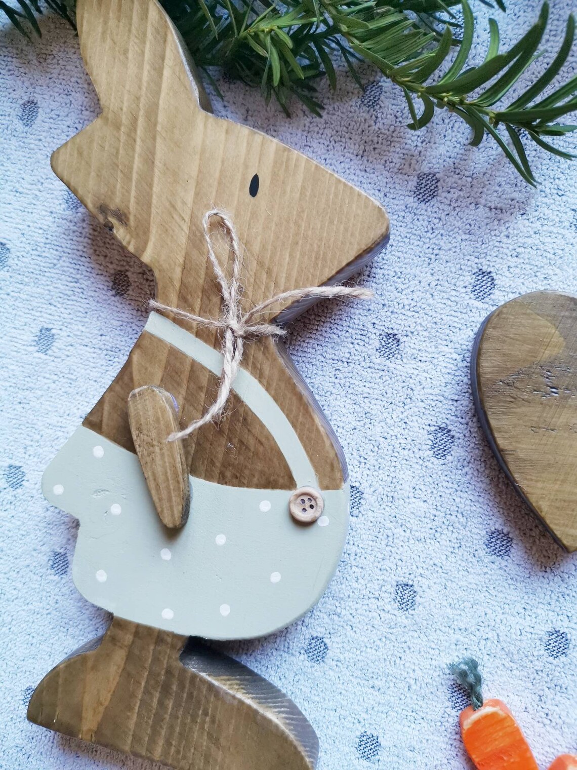 Wooden Rabbit Bunny Easter Gift Ornament Nursery Mothers - Etsy UK