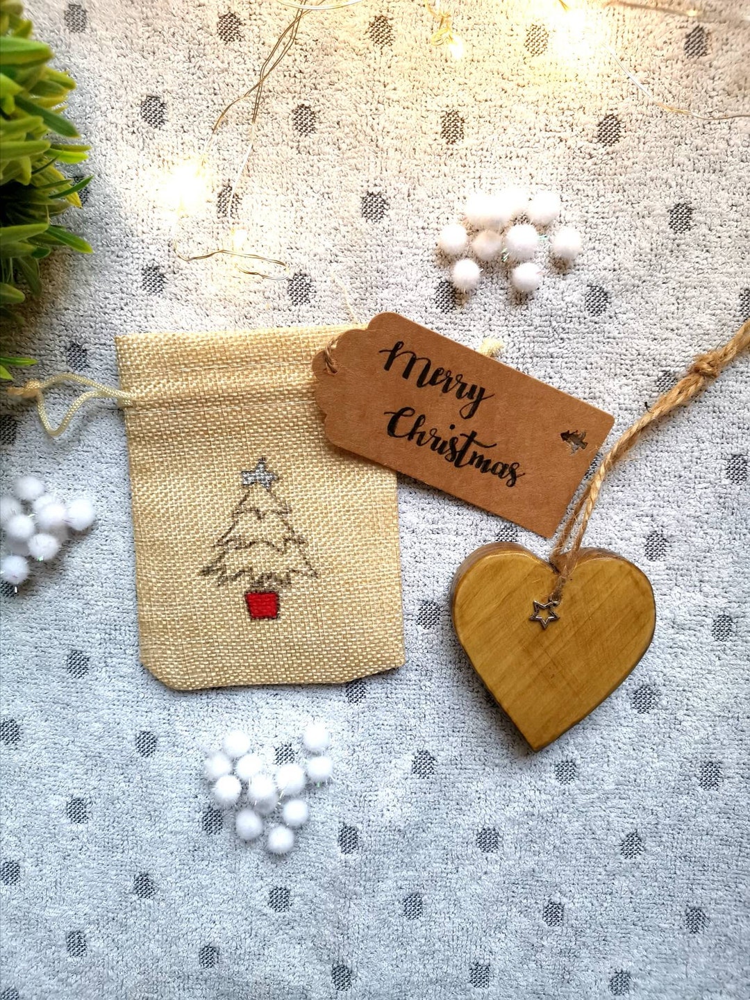 Christmas Tree Decoration Letterbox Gift Solid Wood Heart - Etsy