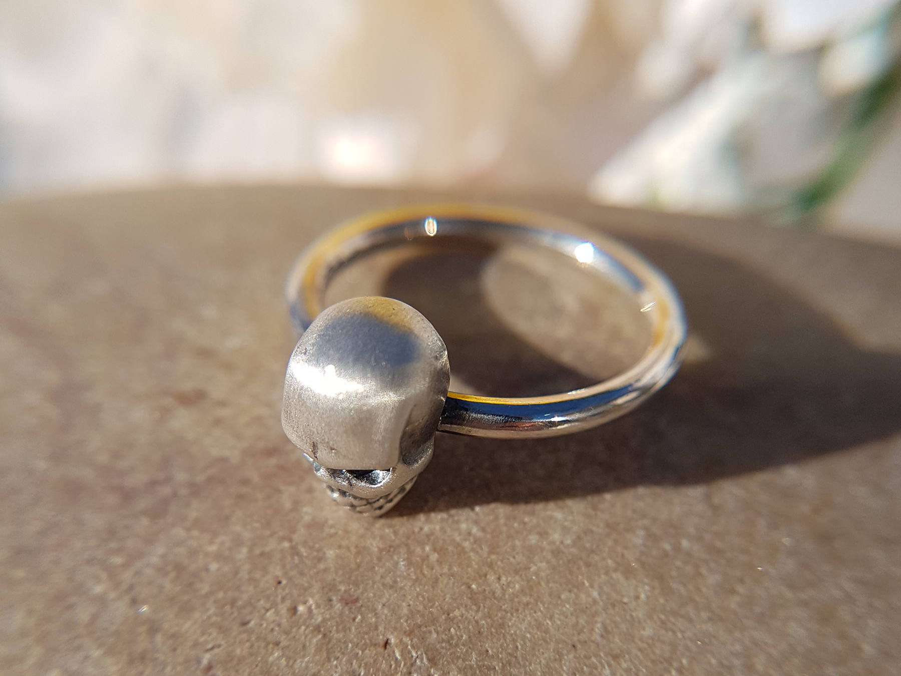 Mini solid silver skull ring Alternative Jewellery Small | Etsy