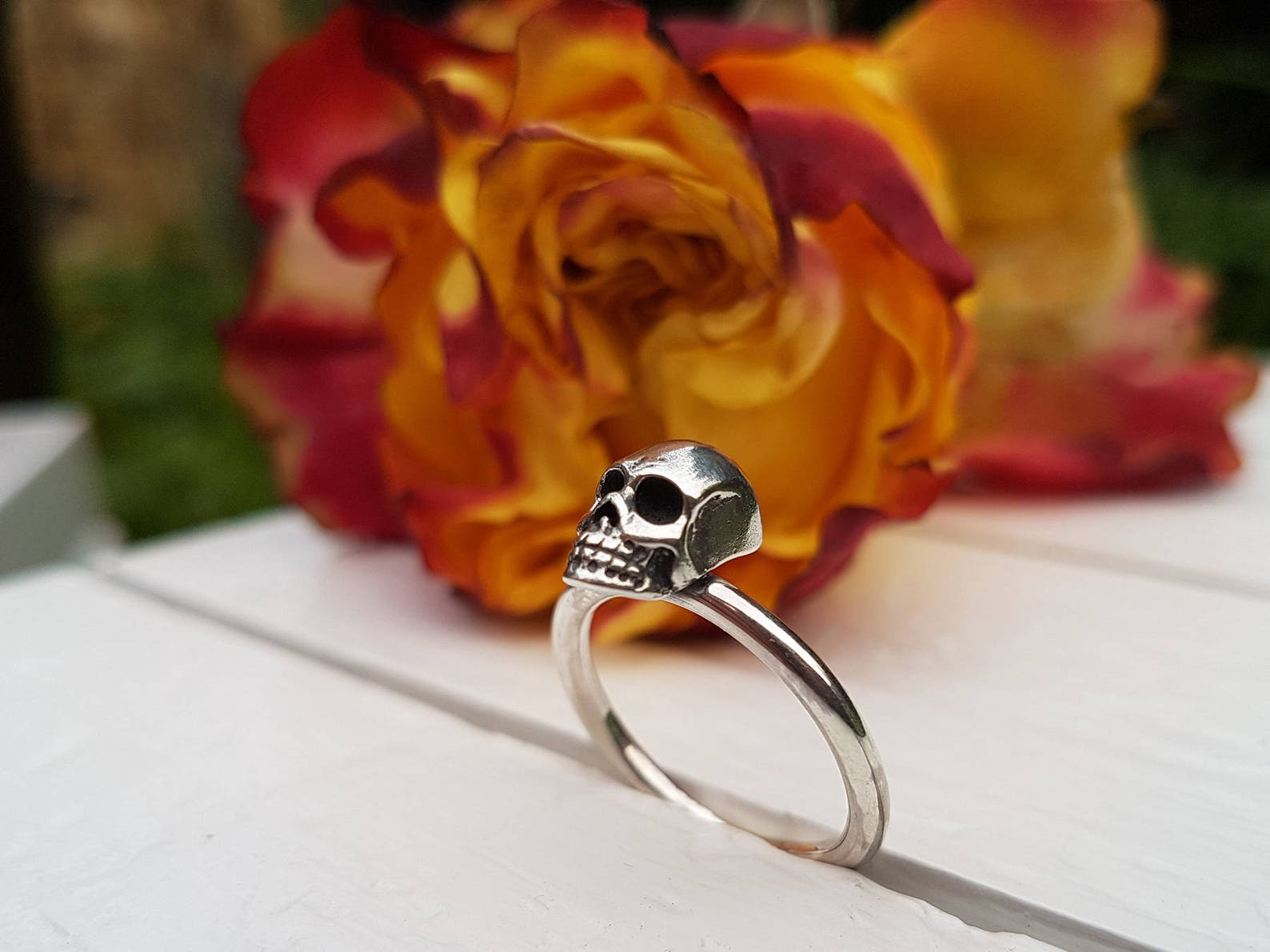 Mini Solid Silver Skull Ring Alternative Jewellery Small - Etsy UK