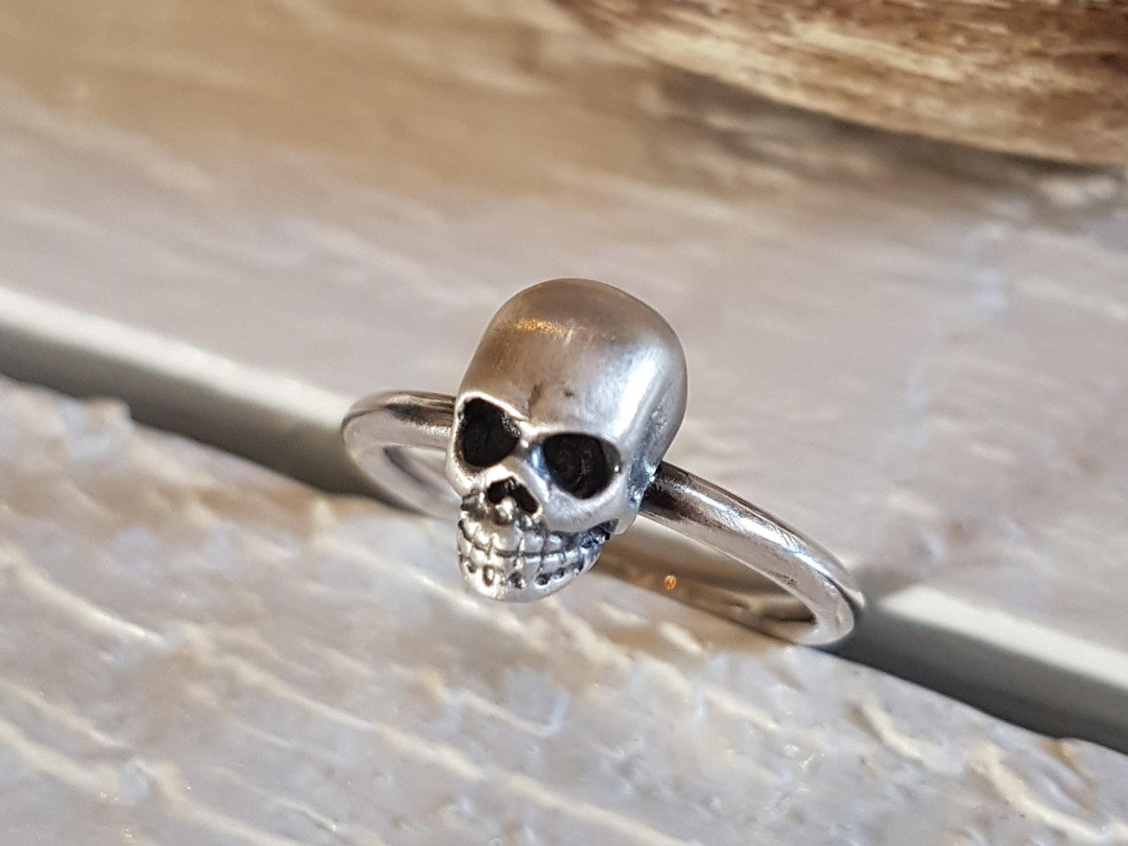 Mini Solid Silver Skull Ring Alternative Jewellery Small - Etsy UK