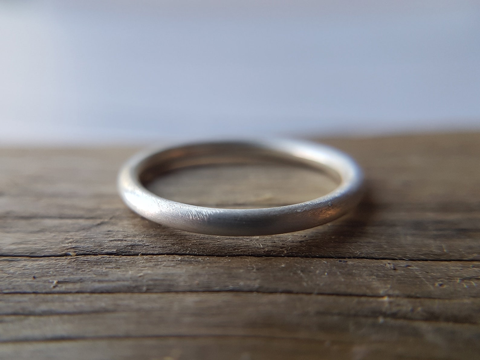 Satin silver ring Elegant matte silver band Eco-Friendly | Etsy