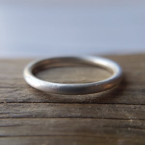 Satin Silver Ring, Elegant Matte Silver Band, Eco-friendly Jewellery ...