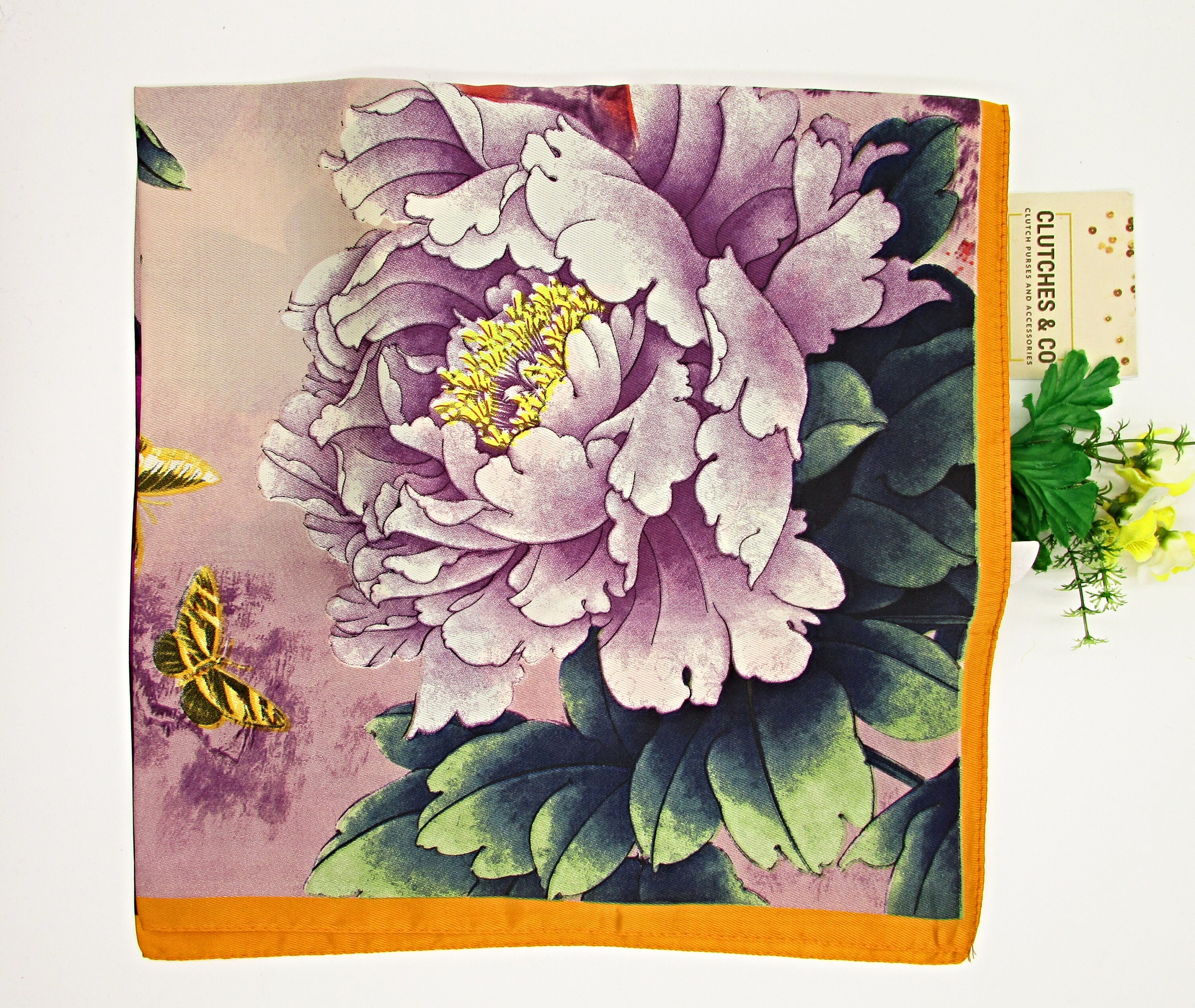 Ladies Neck Scarf, Purple Floral Scarf, Hair Scarf, 70 X 70 Cm Scarf ...