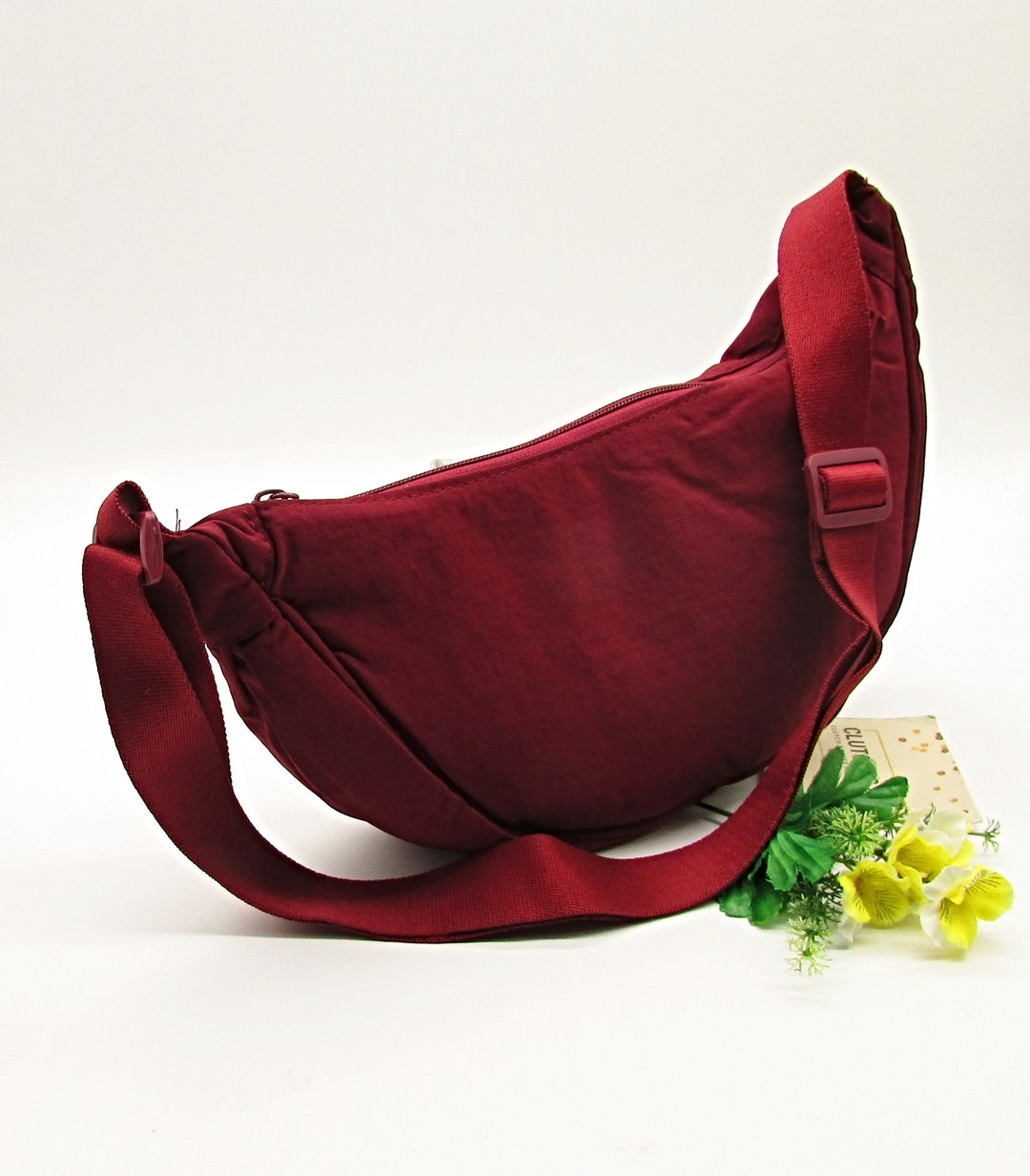 Burgundy Cross-body Bag, Ladies Shoulder Bag, Casual Hobos Bag, Ladies ...