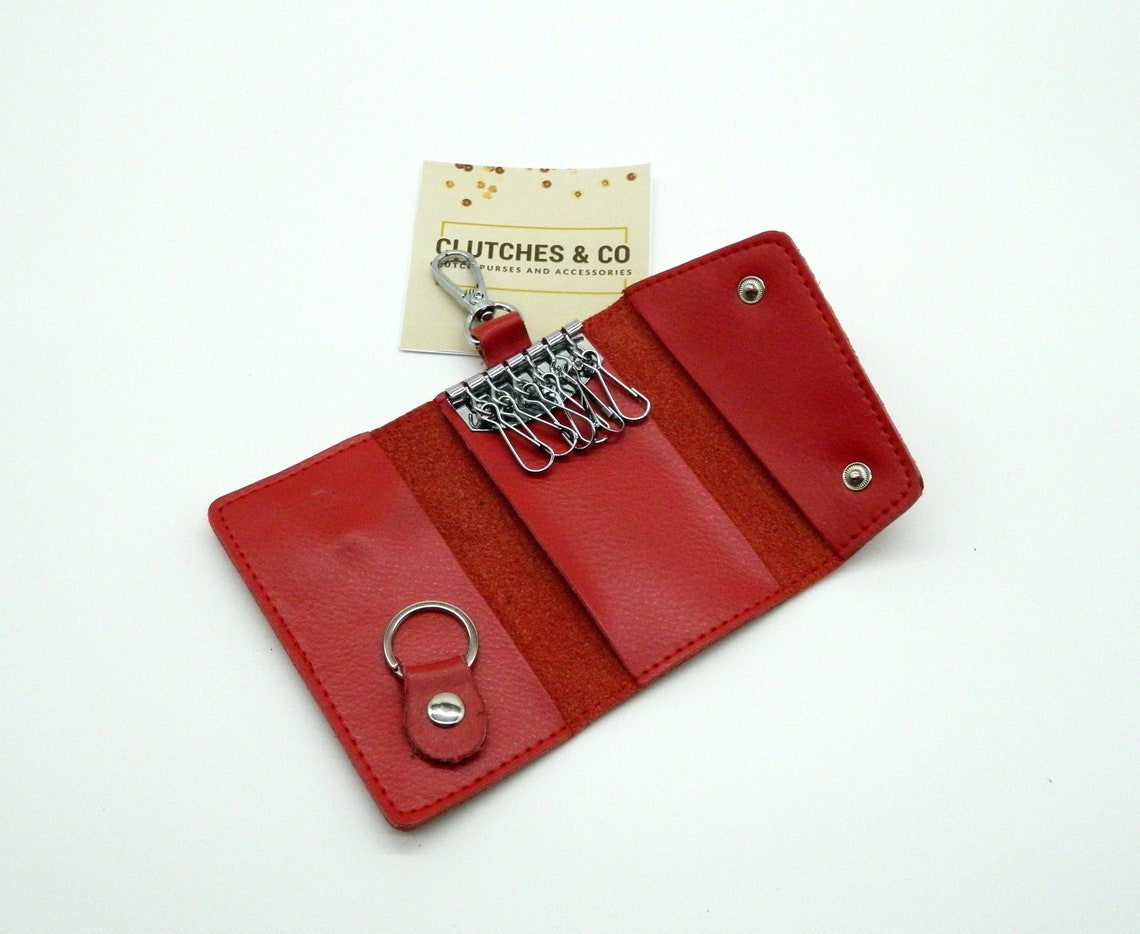 Red Leather Key Holder, Key Organizer, Key Holder, Leather Gifts, Key ...