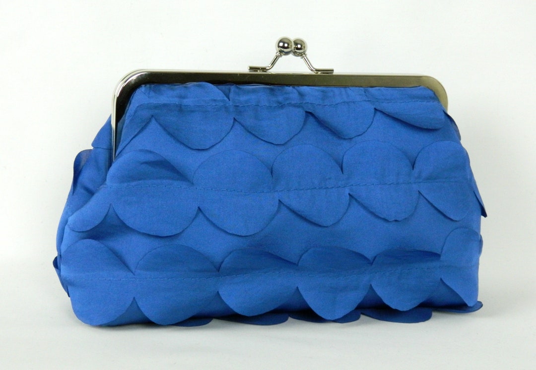 Handmade Royal Blue Frill Clutch: Wedding Evening Bag - Etsy