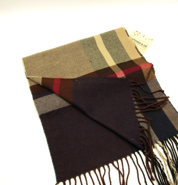 Christmas Scarf Pure Wool Scarf, Thick Long Plaid Scarf Winter Tartan ...