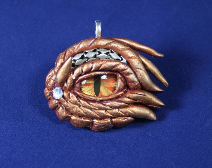 Dragon Eye Fantasy Age Sculpture or Necklace Pendant, Snake Chain - Etsy