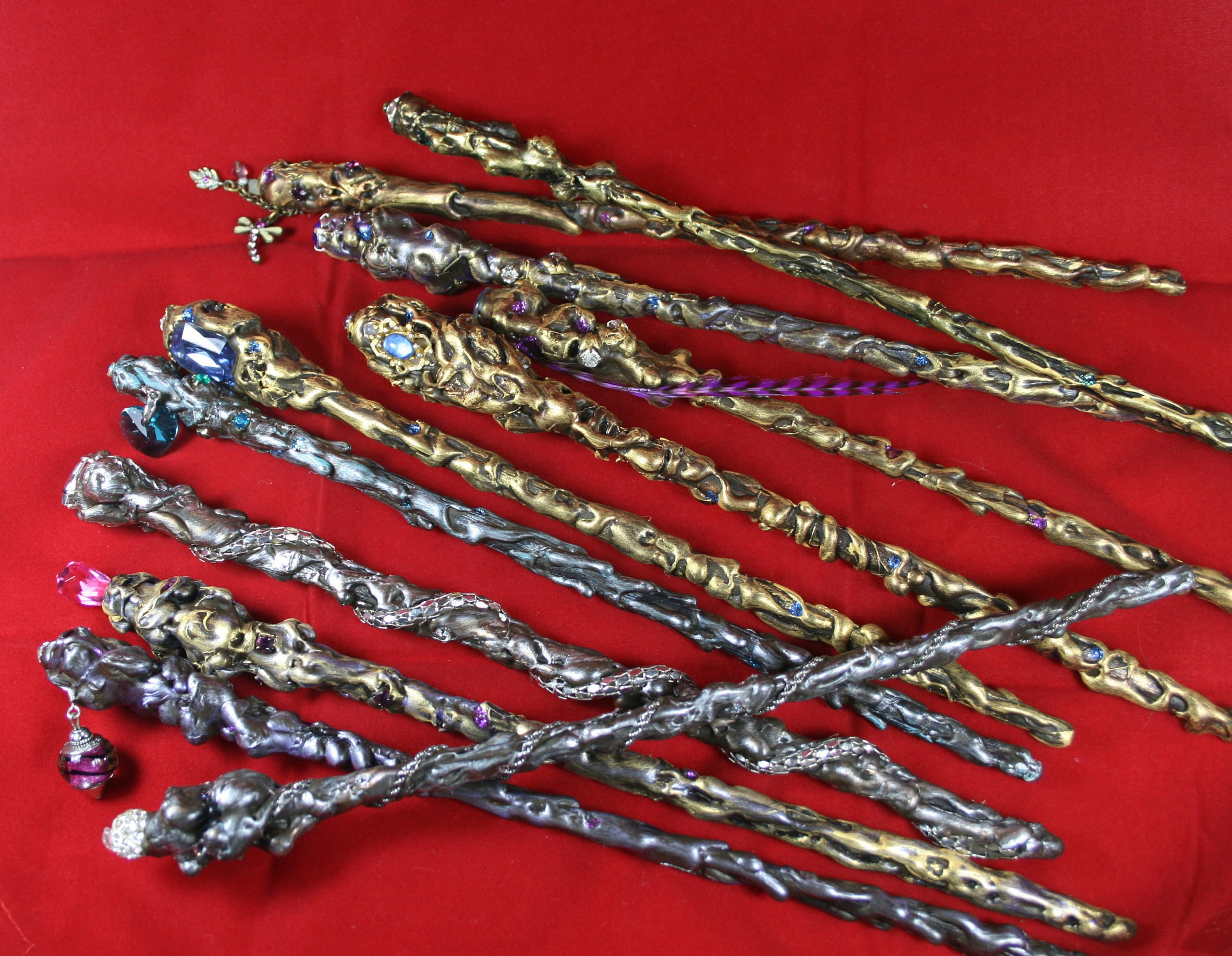 Magic Wizard Wand Fantasy Wand Blue and Silver - Etsy