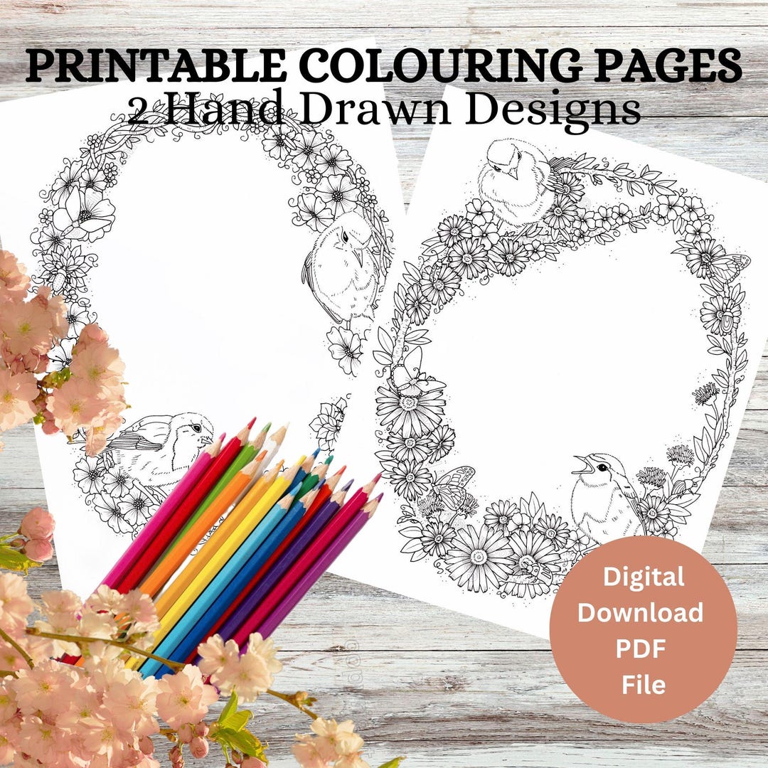 Hand Drawn Colouring Pages for Relaxation, Mindfulness and Fun – ‘robin ...