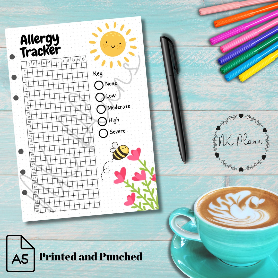 Yearly Allergy Tracker Planner Inserts - Etsy